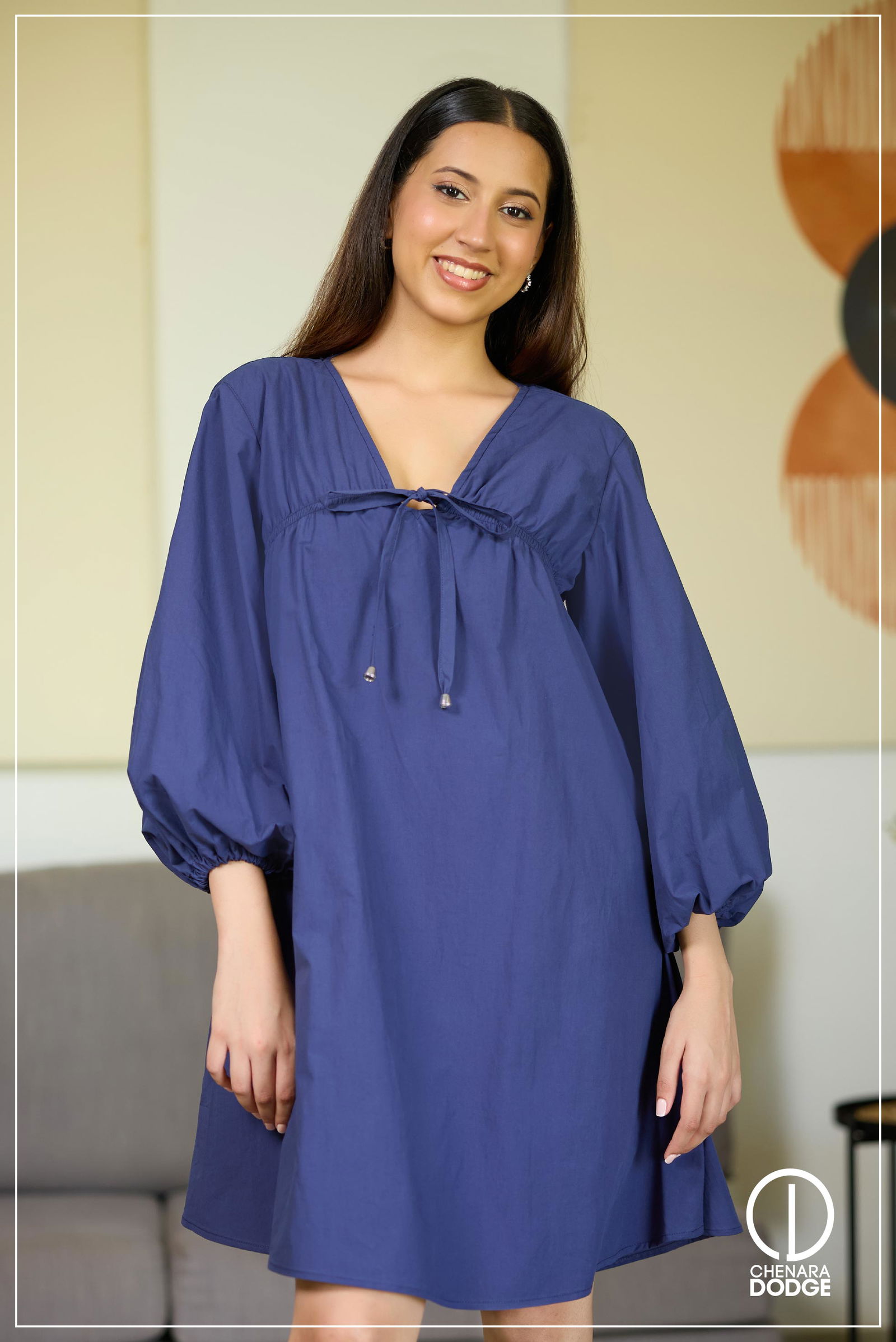 NORA TIE-UP MINI DRESS